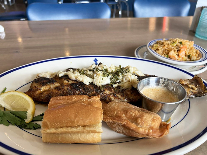 This redfish is having its Hollywood moment. Perfectly grilled and ready for its taste bud close-up.