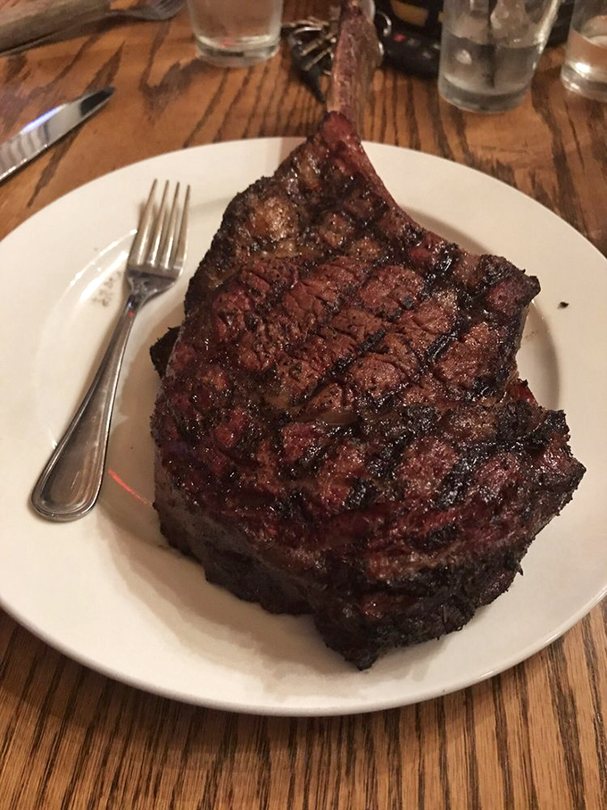 Now that's what I call a show-stopper! This ribeye isn't just dinner, it's dinner and a show – and you're the star for finishing it.