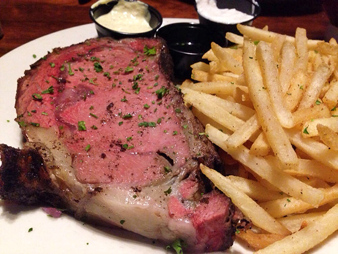 The pi&egrave;ce de r&eacute;sistance of any carnivore's culinary journey. This prime rib is so perfectly cooked, it should come with its own round of applause.