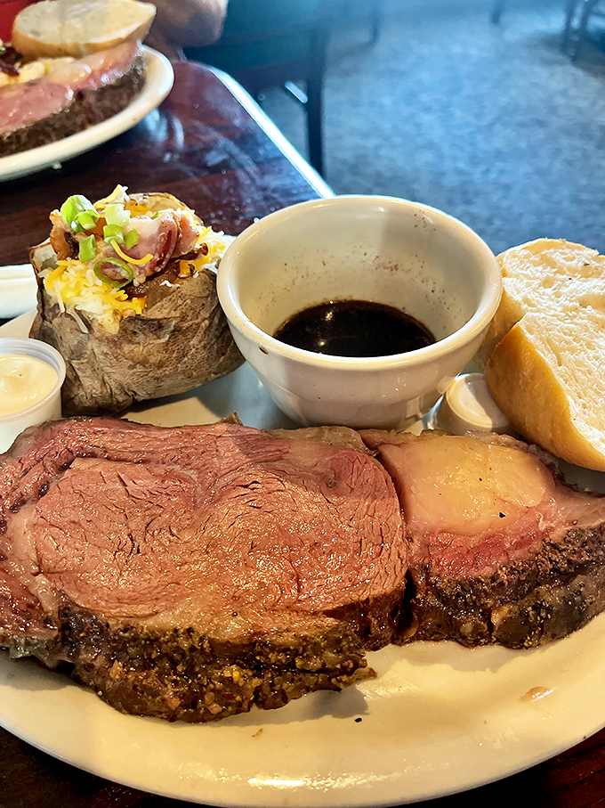 Prime rib perfection on a plate. It's not just a meal, it's a work of art that would make Michelangelo trade his chisel for a fork.