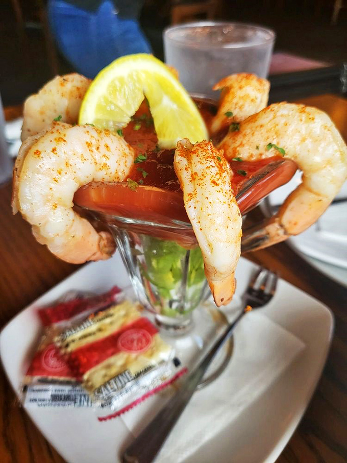 Shrimp cocktail that's dressed to impress! These crustaceans are ready for their close-up, Mr. DeMille.