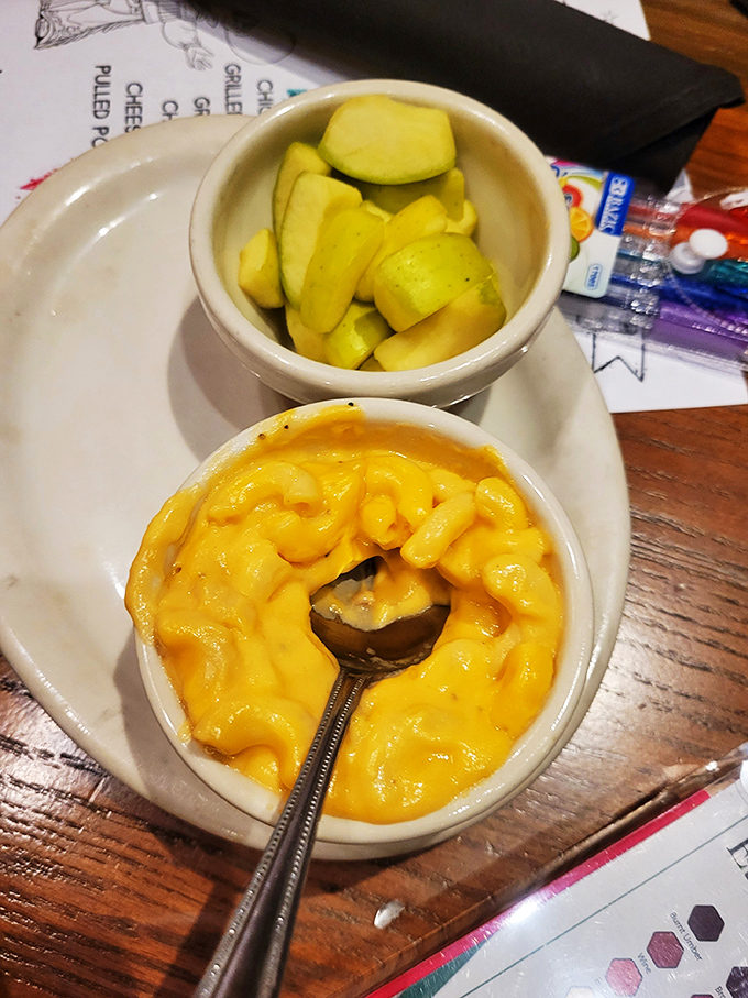 Pickles and mac and cheese: the dynamic duo of side dishes. They're like Batman and Robin, if Batman was cheesy and Robin was tangy.