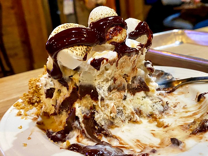 S'more, please! This ice cream cake is what campfire dreams are made of – minus the mosquitoes and plus air conditioning.