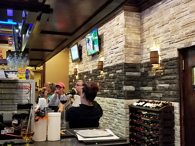 Where the magic happens! A glimpse into the bustling bar area, where libations and good times flow in equal measure.