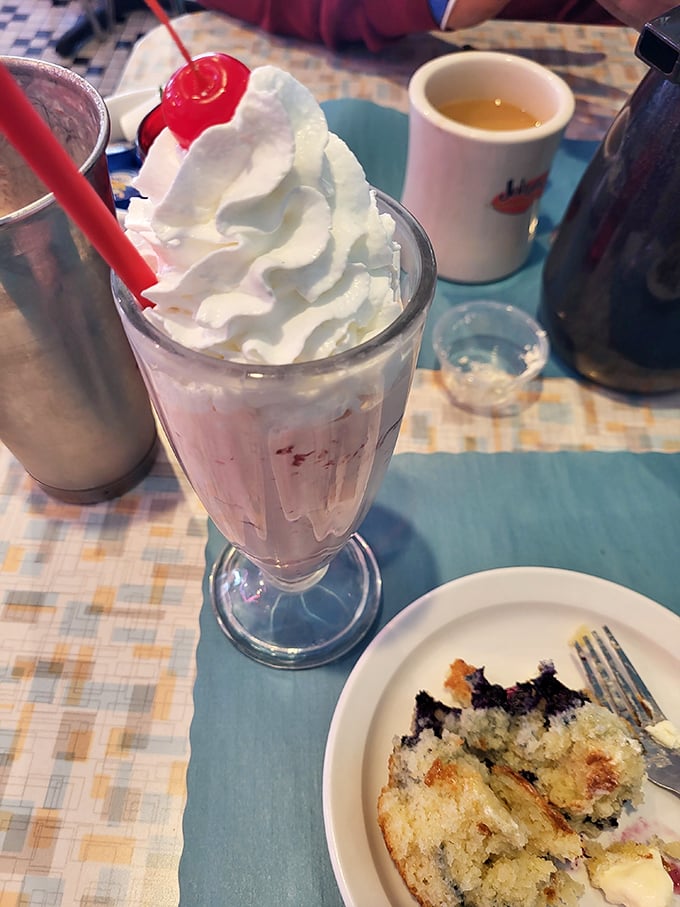 Strawberry fields forever? Nah, just this heavenly shake that's pinker than Barbie's convertible and twice as sweet.
