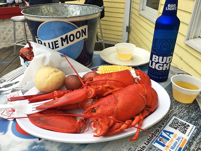 Twin lobsters: the dynamic duo of dinners. It's like the Batman and Robin of seafood, but with more butter.