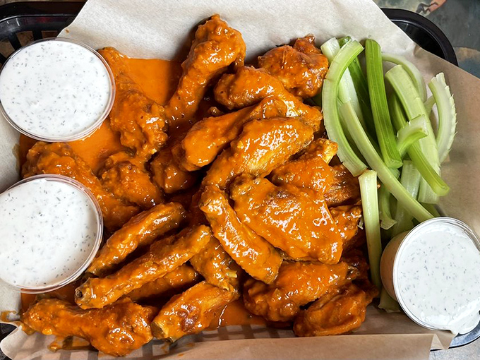 Sticky, spicy, and downright glorious&mdash;these wings are drenched in sauce and ready to party. Cool ranch, crisp celery&hellip; pure happiness!