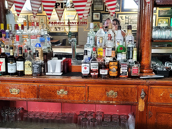 Liquid courage, meet pizza power! This well-stocked bar is ready to help you wash down that extra slice you definitely didn't need (but totally deserved).