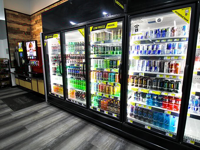 A rainbow of refreshment awaits! It's like looking at a liquid sunset, but instead of "ooh" and "aah," you'll be saying "aah" and "gulp."