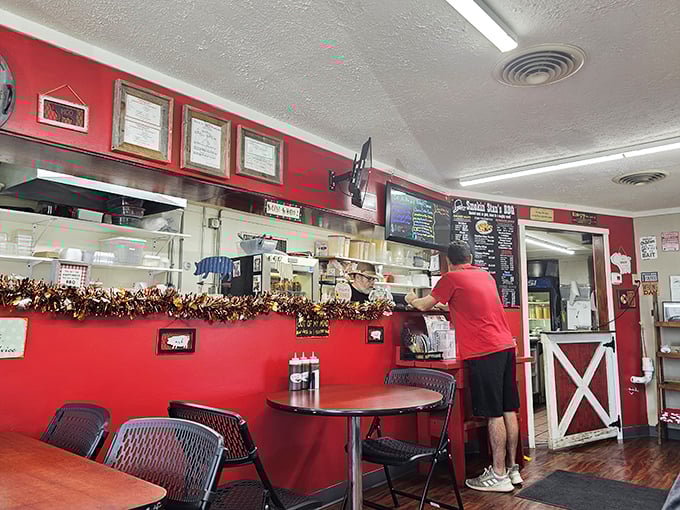 Where BBQ dreams come true! This happy customer's grin says it all &ndash; you're not just ordering food; you're embarking on a flavor adventure.