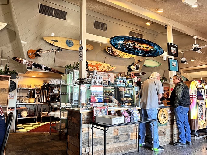 Surf's up at the breakfast bar! These happy campers know the secret to catching the perfect wave of flavor.