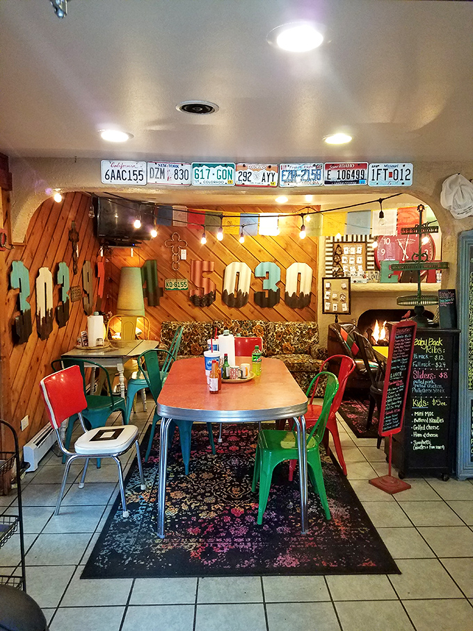 Welcome to the mac and cheese museum of modern art. This funky decor is a feast for the eyes that'll make you smile before you even taste the food.