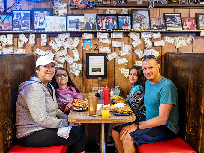 Family, food, and a wall full of memories &ndash; it's like Norman Rockwell painted a scene in New Mexico. Pass the ketchup, please!