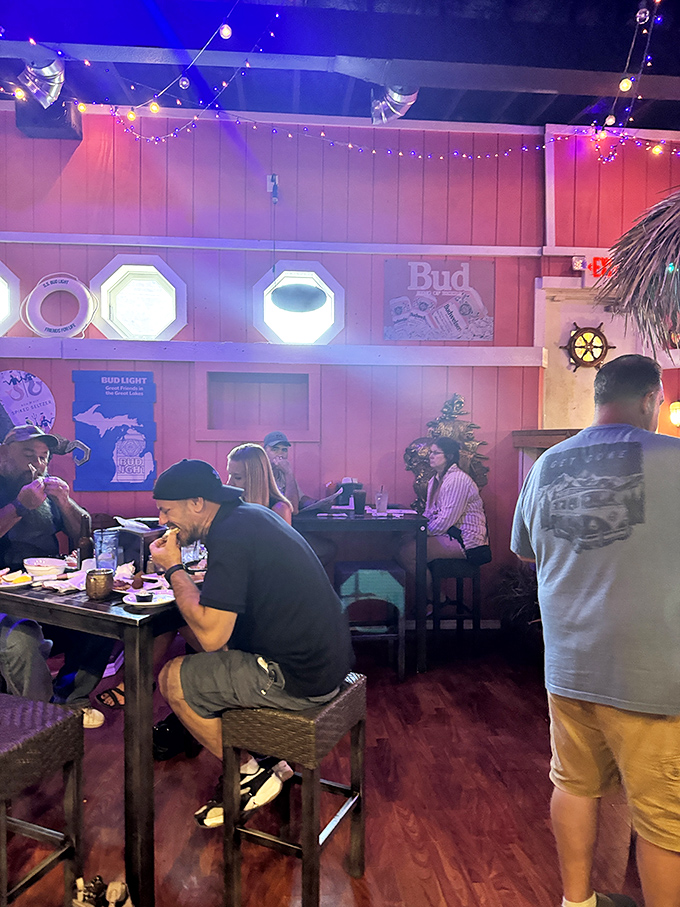 Happy diners in their natural habitat! The only thing fresher than the seafood is the conversation flowing around these tables.