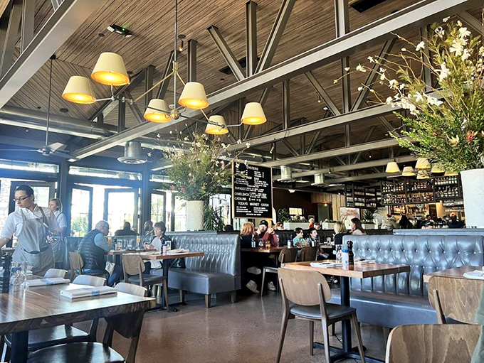 Dining with a view! Buck & Rider's airy interior invites you to sit back, relax, and enjoy a seafood feast fit for King Neptune himself.