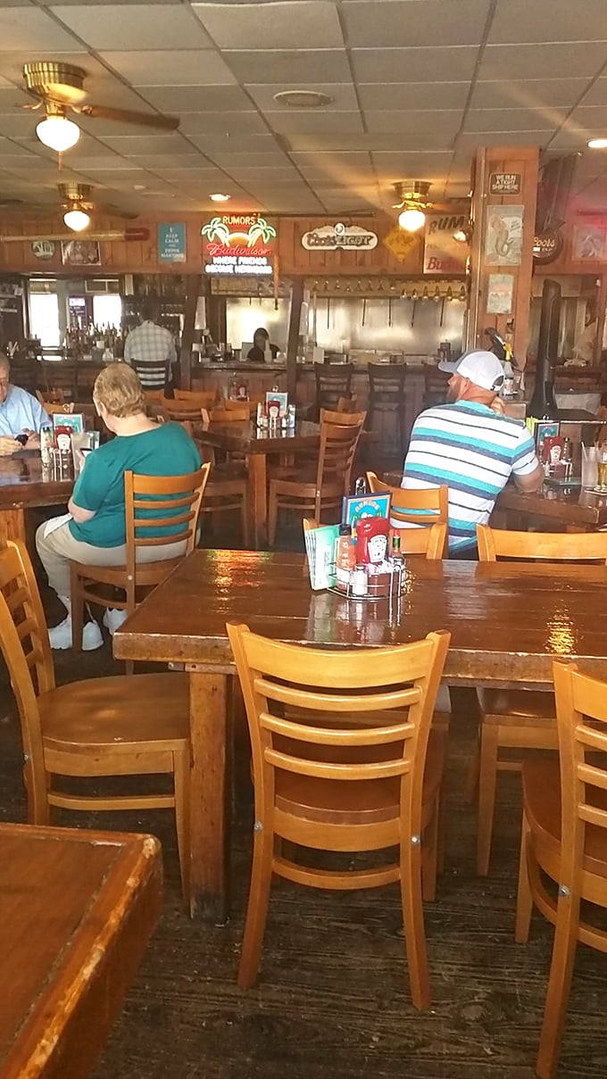 Pull up a chair and join the Rumors family. This cozy dining room is where food meets friendship, and calories don't count.