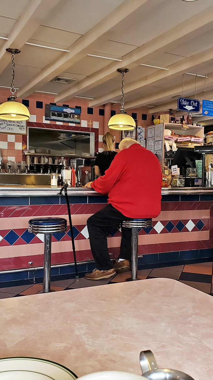 Where retro meets delicious: a diner counter so authentic, you half expect the Fonz to walk in and give it a thumbs up.