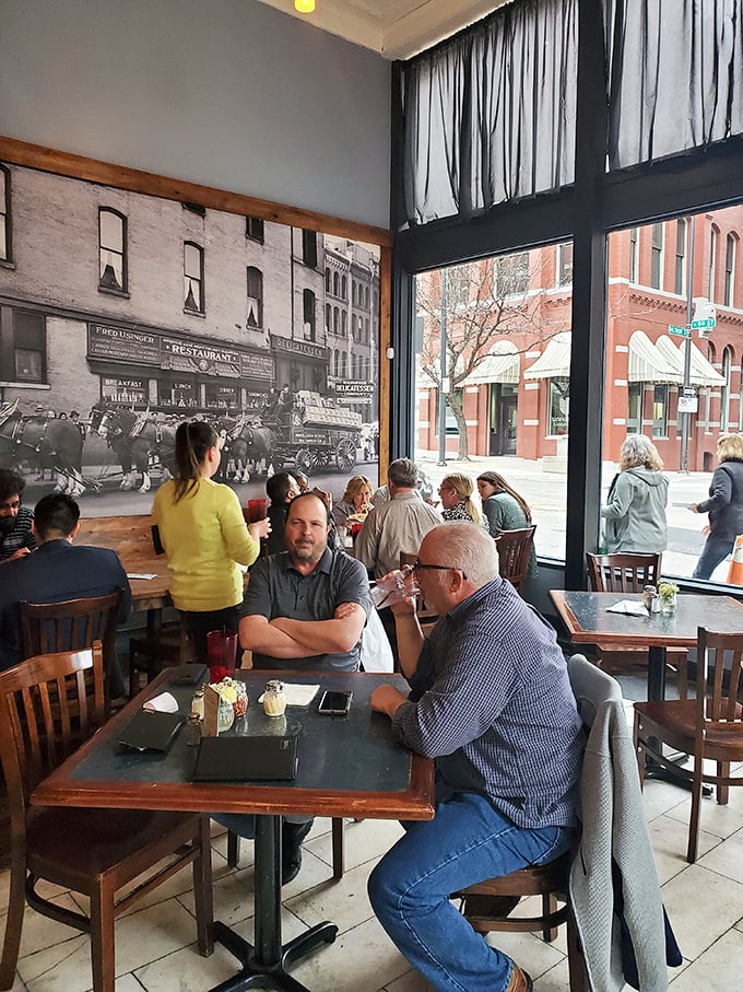 A trip down memory lane with a side of sandwiches! This nostalgic decor pairs perfectly with the timeless flavors on your plate.