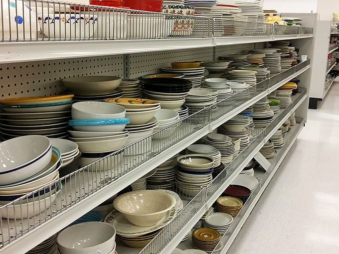 Mismatched plates tell a thousand stories. Each chip and pattern is a chapter in someone's family dinner saga.