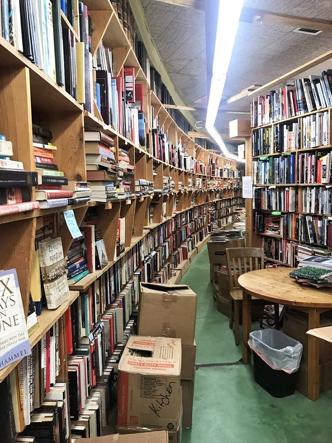 The back of the store: where book expeditions reach their thrilling climax. It's like finding the secret level in a video game, but better.
