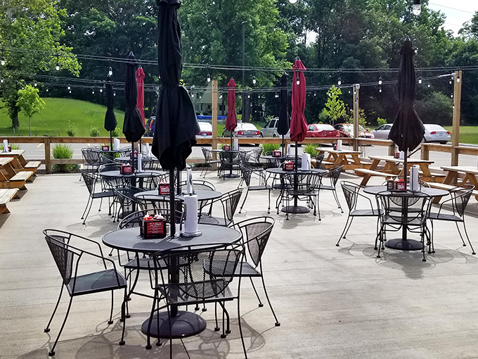 The outdoor patio: where summer evenings, cold beer, and hot barbecue create memories that will warm you through Indiana winters.