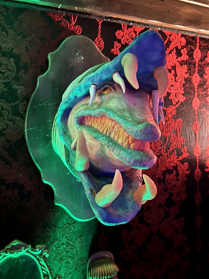 "Honey, I think there's something wrong with the decor&hellip;" This nightmarish creature is just one of many surprises lurking in every corner.