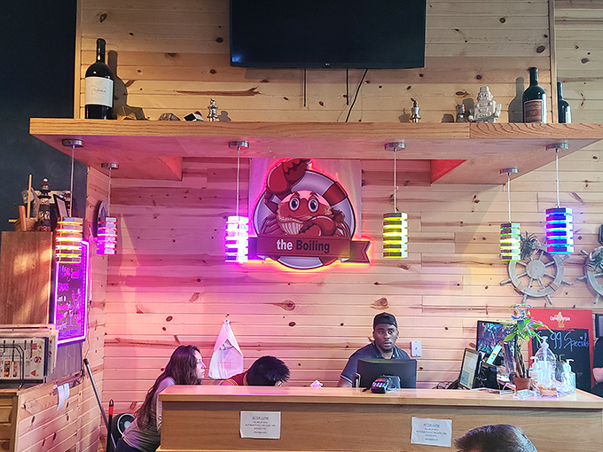 Behind the bar, where cocktails are crafted with the precision of a ship's captain navigating stormy seas. Liquid treasures await!