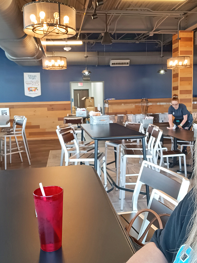 The calm before the delicious storm. Staff prepping for another day of serving up smiles and finger-licking goodness.