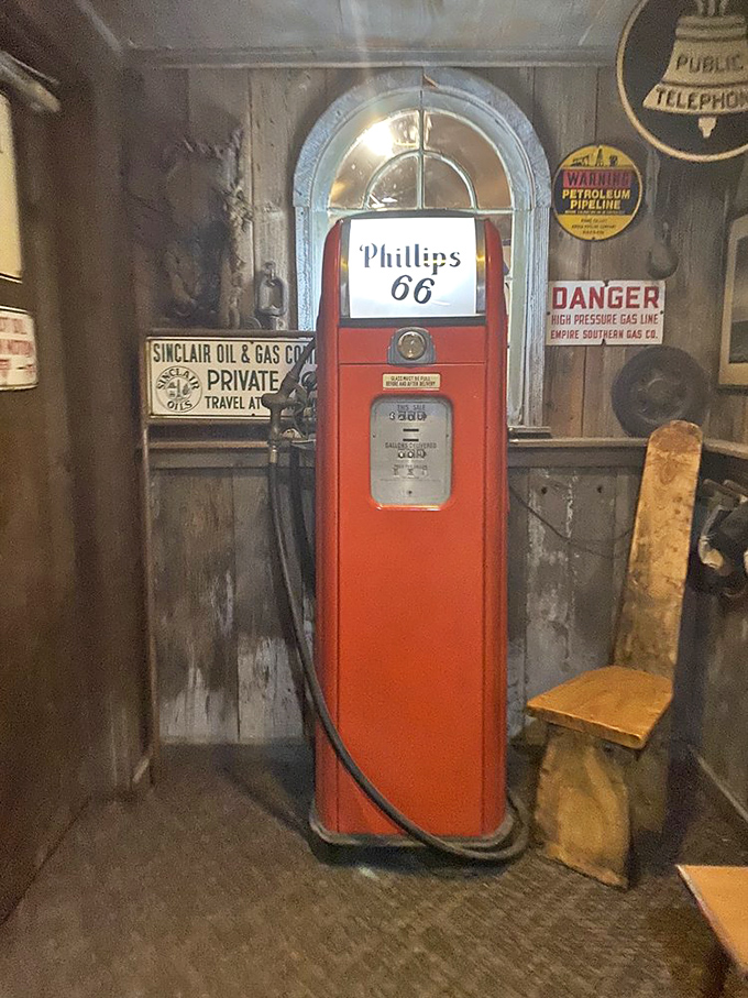 This vintage pump isn't just decor; it's a time machine. One look, and you'll be singing 'Life Could Be a Dream (Sh-Boom)'!