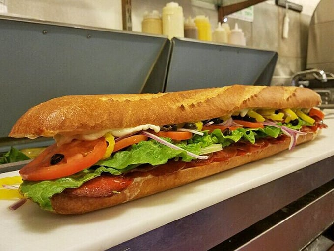 The 2-foot Spicy Italian: for when you're really hungry or planning to hibernate. It's like a flavor-packed log cabin for your mouth.