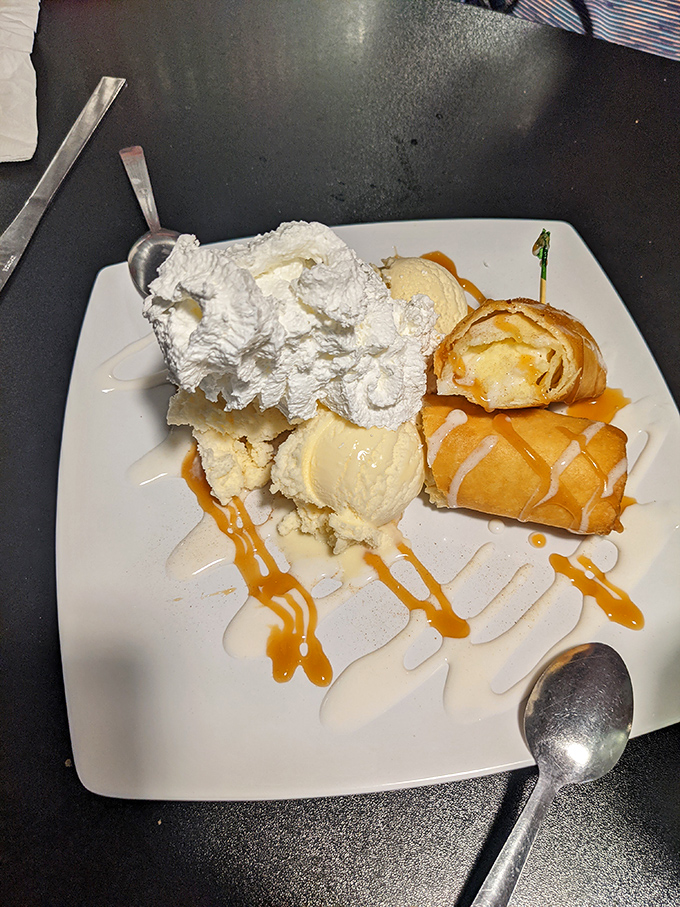 Dessert that doesn't need a fancy French name to be magnificent. Ice cream melting into warm apple pastry creates a moment of pure, uncomplicated joy.