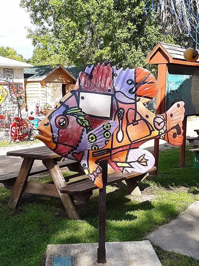 This whimsical fish sculpture proves that Shady Hollow isn't just about nostalgia&mdash;it's where art, humor, and craftsmanship swim together.
