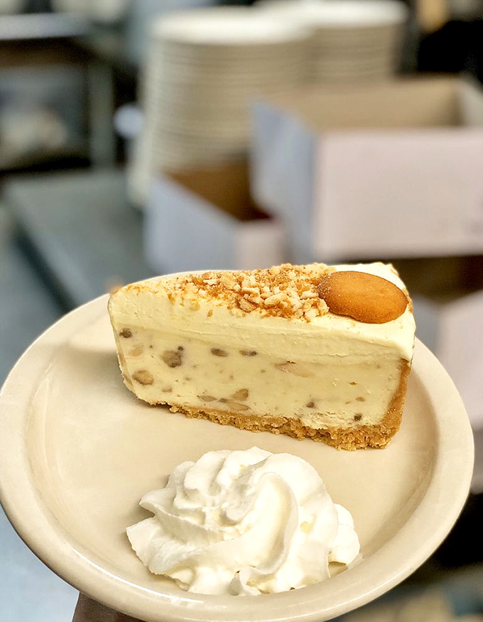 Behold, the Banana Pudding Cheesecake! It's like your childhood favorite got a grown-up makeover. Warning: May cause involuntary happy dances.
