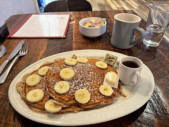 Pancake perfection! These fluffy discs of joy are like edible pillows for your taste buds.