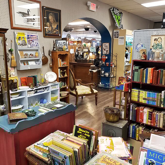 Books, baubles, and bygone beauties &ndash; oh my! This corner is like a cozy hug from your favorite eccentric aunt.