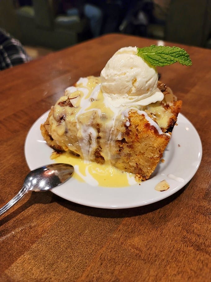 Bread pudding that makes you want to start with dessert. That melting ice cream is nature's way of saying "hurry up and eat me."