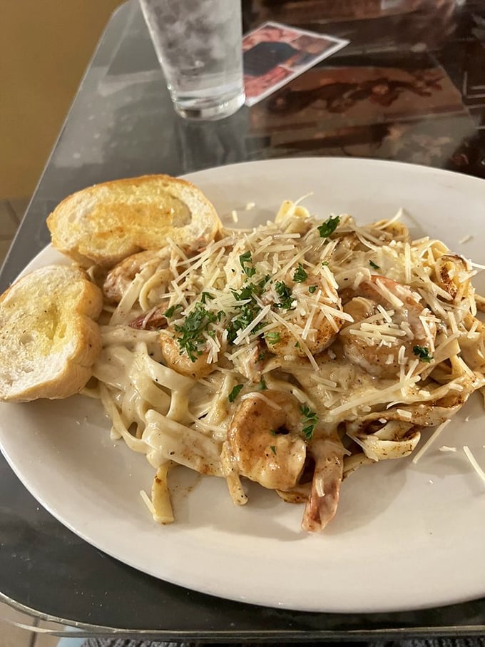 Pasta meets the bayou in this creamy, dreamy dish. It's like your Italian nonna and your Cajun mawmaw got together and created culinary magic.