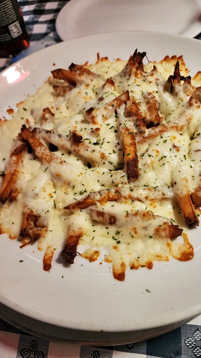 Fries that put the 'comfort' in comfort food! These cheesy, gooey delights are what late-night cravings are made of.