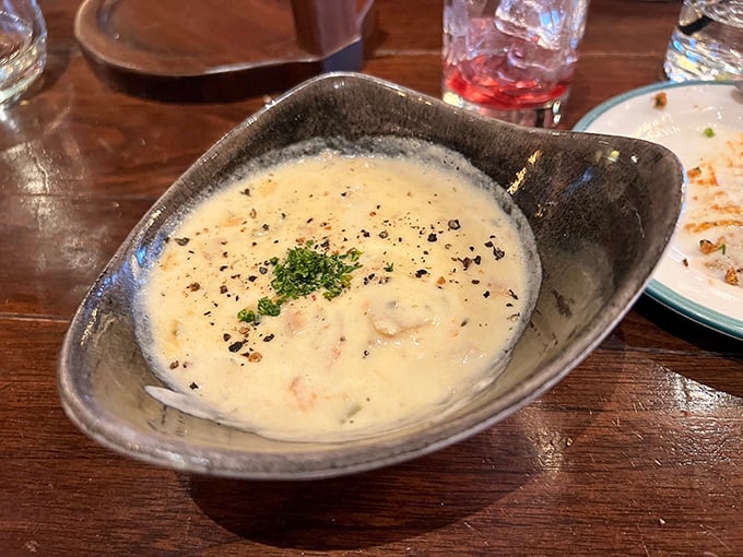 Orso's clam chowder: a creamy ocean of flavor in every spoonful. It's so good, you might be tempted to ask for a snorkel.
