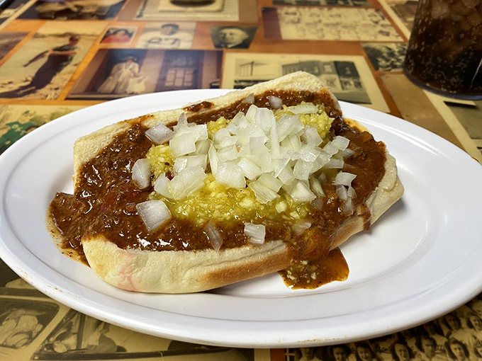 The Coney that launched a thousand cravings. Those diced onions are like confetti for your mouth!