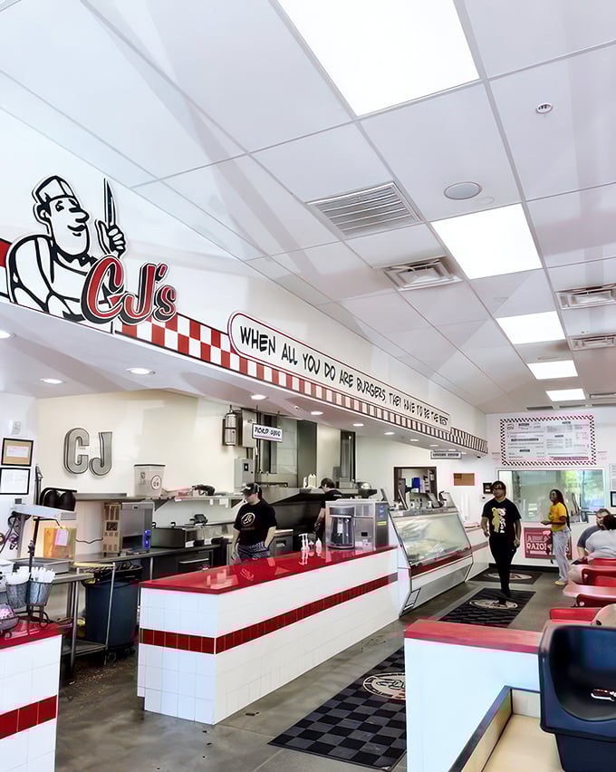 Where the magic happens! CJ's counter area is like mission control for your taste buds. Prepare for liftoff into a world of meaty delights!
