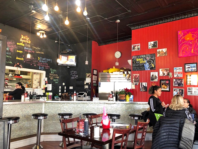 Pull up a chair to the breakfast bar of dreams! This cozy counter setup is perfect for solo dining adventures or making new omelet-loving friends.