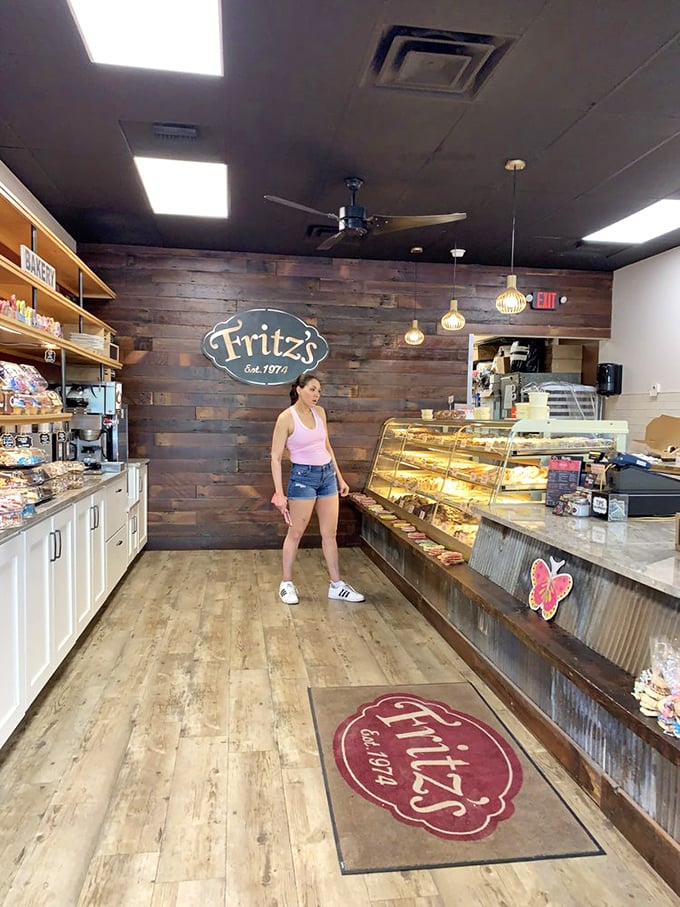 Decisions, decisions! This customer knows the struggle is real when faced with Fritz's mouthwatering array of treats.