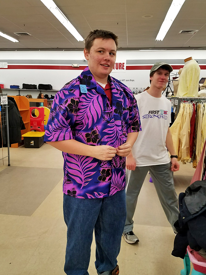 "Thrift store gold rush! These savvy shoppers know that patience and persistence are the keys to unearthing secondhand treasures."