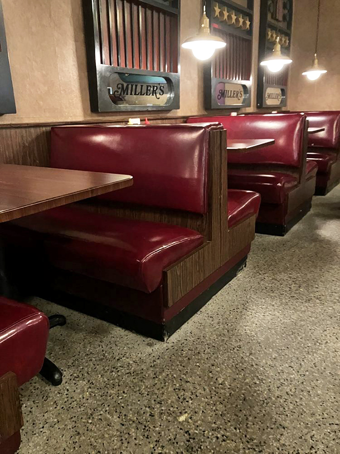 Slide into burger paradise! These booths have cradled countless happy diners, each one leaving with a full stomach and a smile.