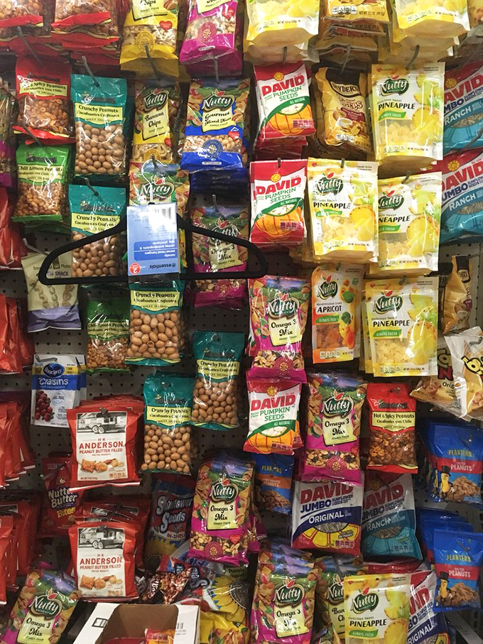 The snack wall: where health-conscious bargain hunters discover that "superfood" doesn't always mean "super expensive."