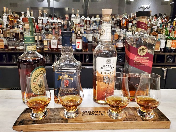 A whiskey flight that'll make your taste buds take off. Fasten your seatbelts, it's going to be a flavorful ride!