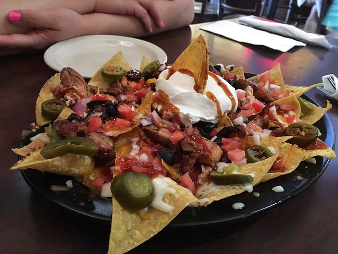 El Korn Nachos bring unexpected flair to the BBQ joint&mdash;a mountain of toppings that requires strategy and commitment to conquer.