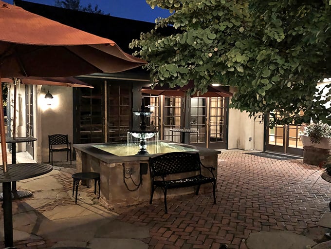 A fountain of tranquility amidst the culinary excitement. The perfect spot for a post-feast moment of zen.