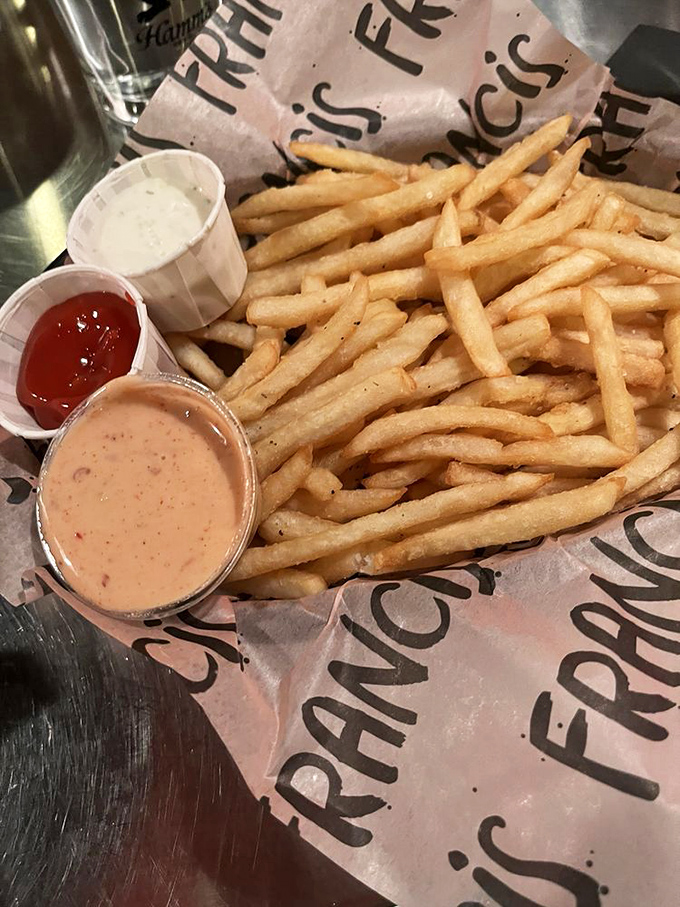 Fry, oh my! Golden, crispy, and ready for dipping, these French fries are the supporting actors that steal the show. Oscar-worthy? You bet!